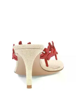 GIANVITO ROSSI 70mm Coral-appliqué Heeled Sandals - Neutrals