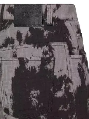 Fendi Animal-print Five-pocket Jeans