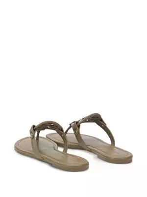 Tory Burch Miller Cut-out Leather Flat Sandals - Brown