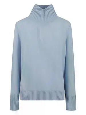 ALLUDE High-neck Ribbed Knitwear - Blue