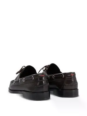 AeydĒ Harris Lace-up Leather Boat Shoes - Brown
