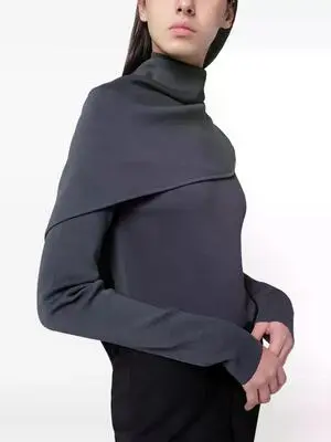 ENTIRE STUDIOS Scarf-detail Turtleneck Top - Grey