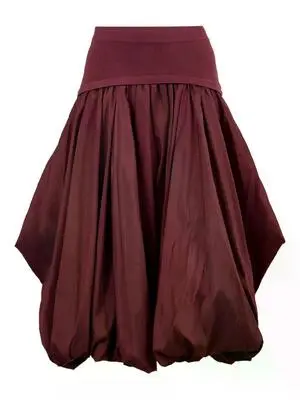 Simkhai Corinn Taffeta Midi Skirt - Red
