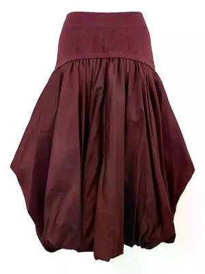 Simkhai Corinn Taffeta Midi Skirt - Red