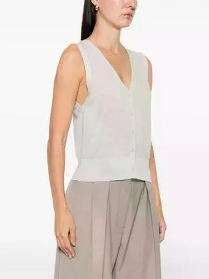 ST. AGNI Sleeveless Button-front Vest