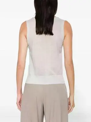 ST. AGNI Sleeveless Button-front Vest