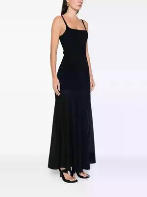 ST. AGNI Sheer Circle Hem Maxi Dress - Black