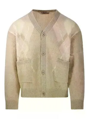 COOR Argyle-pattern Pocket Cardigan