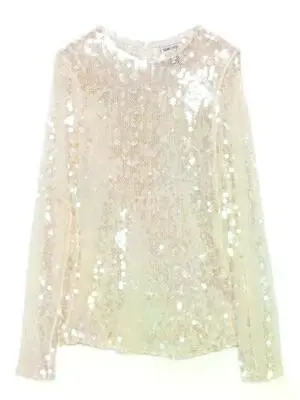 SEMICOUTURE Sequin-embellished Top - Neutrals