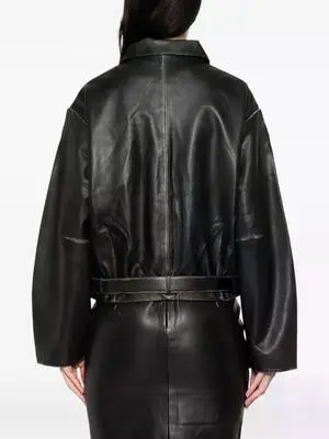 ST. AGNI Leather Belted Jacket