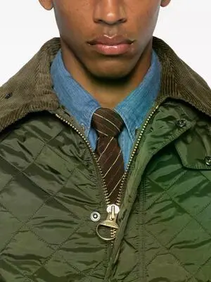 Barbour Quilted Corduroy-collar Coat - Green