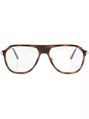 TOM FORD Pilot-frame Glasses - Brown