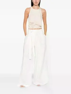 ST. AGNI Wide-leg Belted Trousers