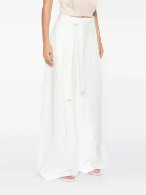 ST. AGNI Wide-leg Belted Trousers