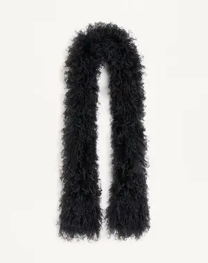 Valentino Garavani Feathers Scarf With Ostrich And Turkey Feathers - Black