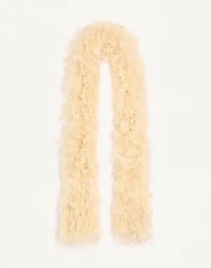Valentino Garavani Feathers Scarf With Ostrich And Turkey Feathers - Cream