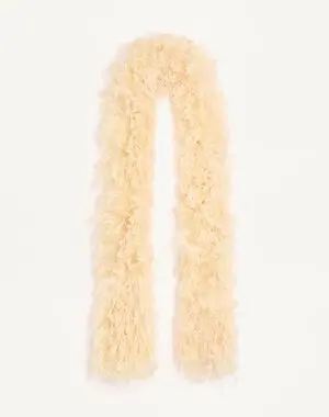 Valentino Garavani Feathers Scarf With Ostrich And Turkey Feathers - Cream