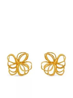 Oscar De La Renta Floral Stud Earrings - Gold