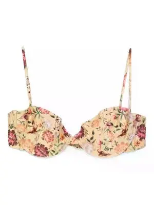 Agua Bendita Floral Bikini Top - Yellow