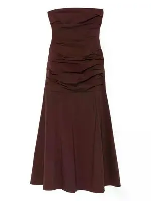 ST. AGNI Strapless Maxi Dress - Brown