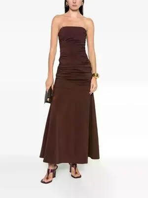 ST. AGNI Strapless Maxi Dress - Brown