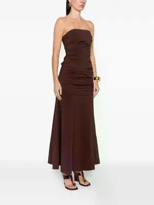 ST. AGNI Strapless Maxi Dress - Brown