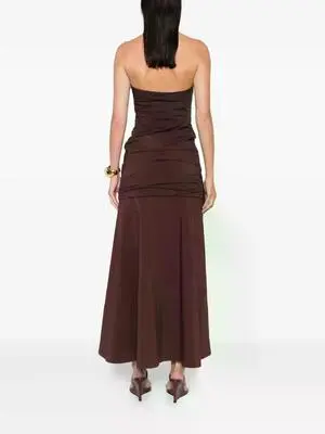 ST. AGNI Strapless Maxi Dress - Brown