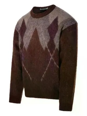 COOR Argyle-pattern Crew-neck Sweater