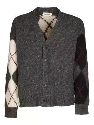 ATOMO FACTORY Argyle-pattern Button Cardigan