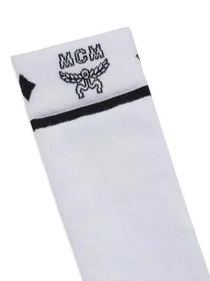 Mcm Logo-jacquard Crew Socks