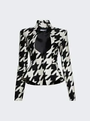 LAQUAN SMITH Houndstooth Peplum Blazer