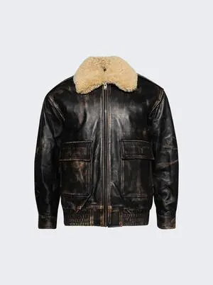 MISBHV Leather Aviator Jacket