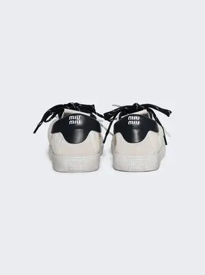 Miu Miu Deco Leather Sneakers - White