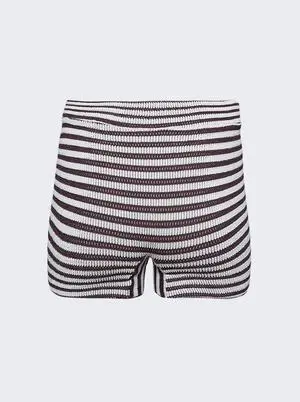 Bond Eye Dom Striped Shorts - Brown