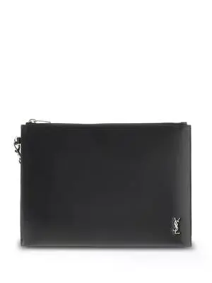 Saint Laurent Cassandre Zip Pouch With Wrist-strap