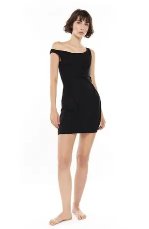 MOTHER OF ALL Off-the-shoulder Mini Dress - Black