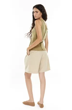 MOTHER OF ALL Off-the-shoulder Top With Seam Details - Green