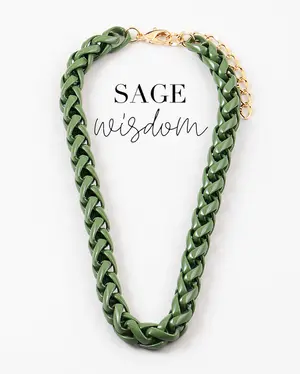 ERIN MCDERMOTT JEWELRY Enamel Coated Chain Necklace - Green