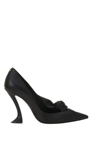 LANVIN Leather Bow Pumps - Black