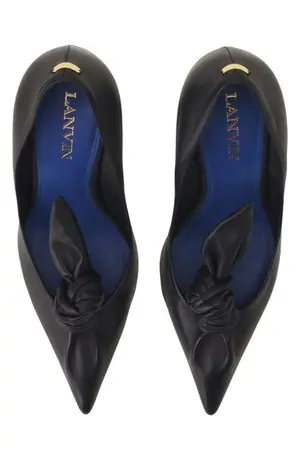 LANVIN Leather Bow Pumps - Black
