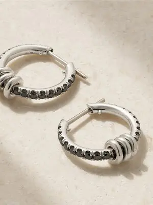 SPINELLI KILCOLLIN Ara Diamond Hoop Earrings - Black
