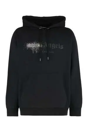 Palm Angels Hooded Cotton Sweatshirt - Black