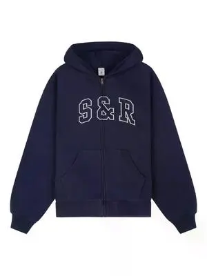 SPORTY & RICH Logo Zip Hoodie