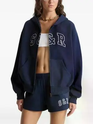 SPORTY & RICH Logo Zip Hoodie