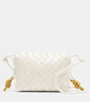 Bottega Veneta Loop Mini Leather Crossbody Bag - White