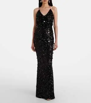 Dolce & Gabbana Sequined Halterneck Gown