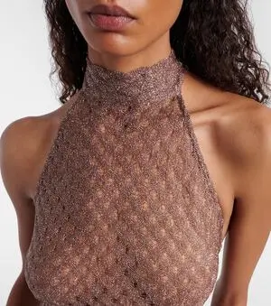 Missoni Open-knit Lamé Halterneck Top