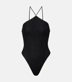 Missoni Zigzag Cutout Lamé Swimsuit - Black