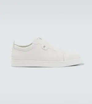 CHRISTIAN LOUBOUTIN St Louis Leather Slip-on Sneakers - White