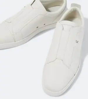 CHRISTIAN LOUBOUTIN St Louis Leather Slip-on Sneakers - White